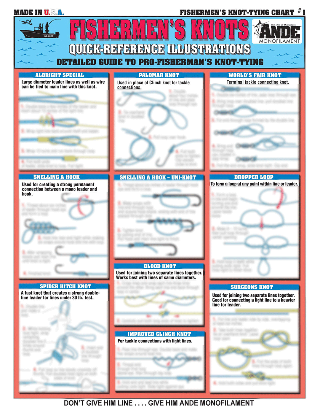 Chart #1 - Fishermen's Knot-Tying – Ande Monofilament